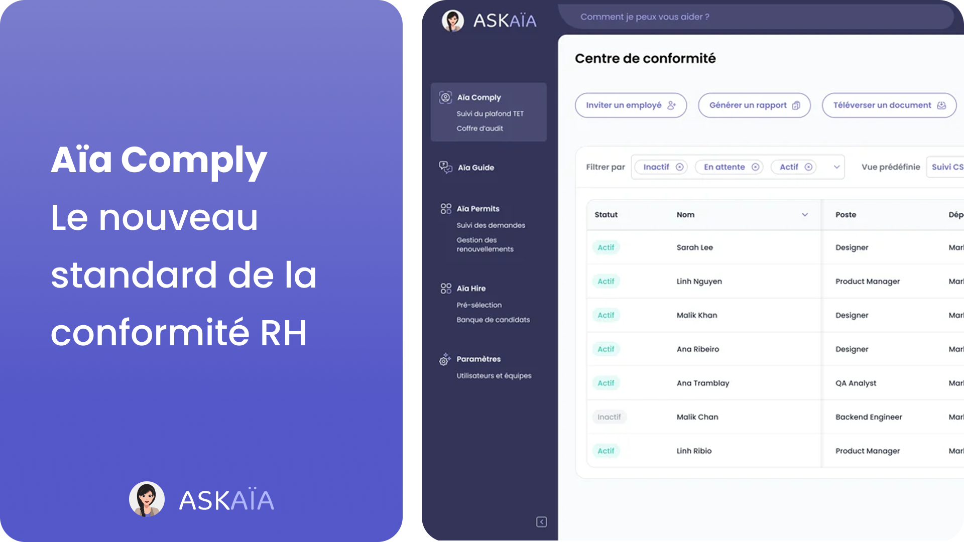 Aïa Comply — Le nouveau standard de conformité RH au Canada